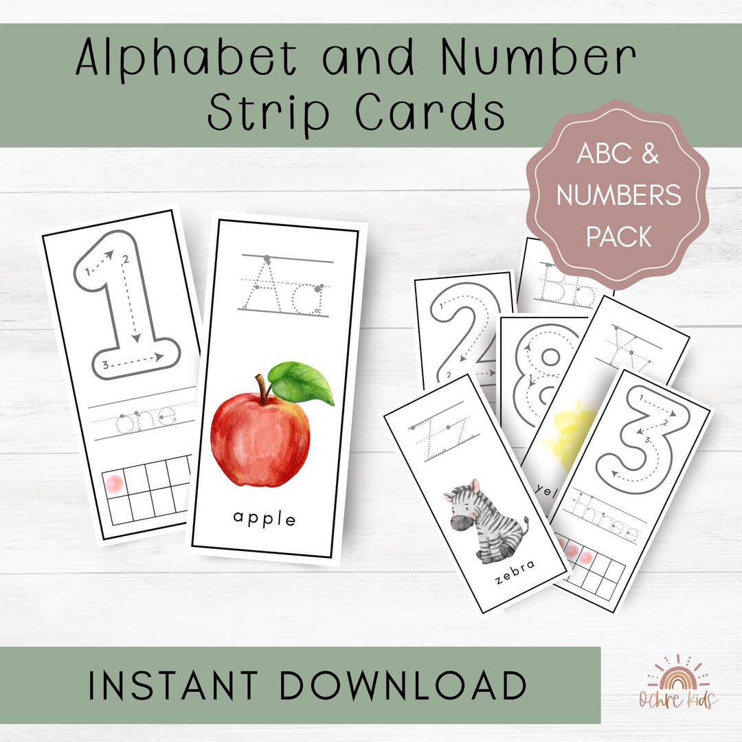 ABC Alphabet Strip Cards A–Z & 1–10 Number Strips | Tens Frame ...
