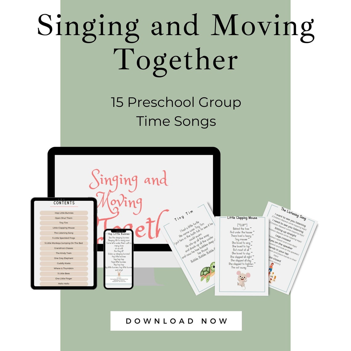 Preschool Group Time Songs Ebook | Digital Download - Etsy Australia