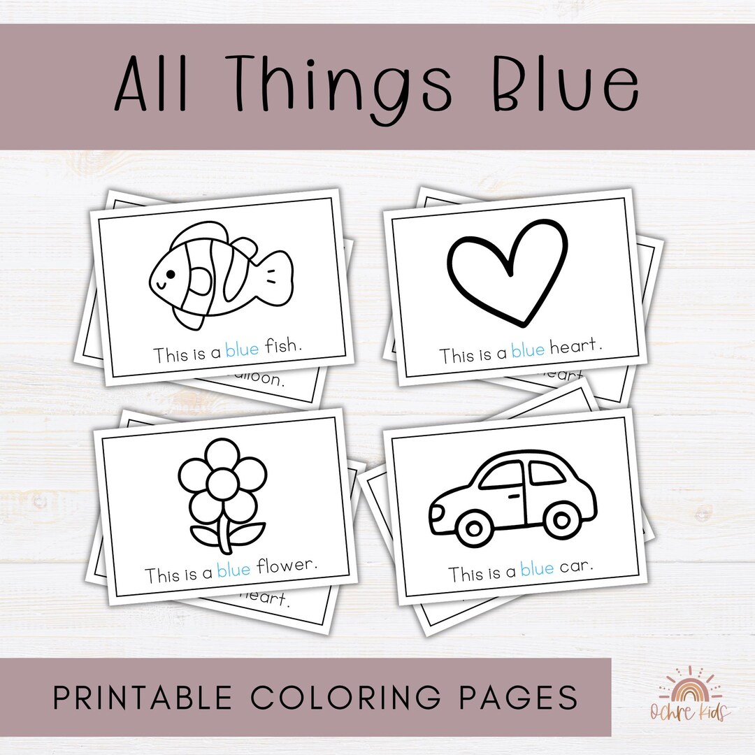 Learning Colors Blue Coloring Pages | Preschool Printable | Early ...