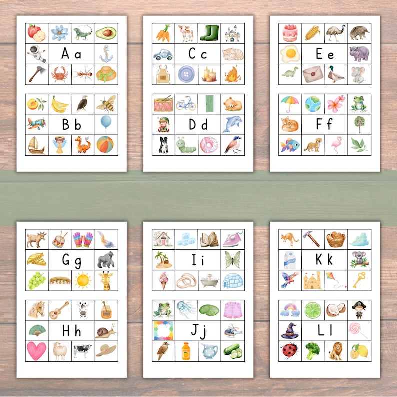 A–Z Beginning Letter Clip Cards, Alphabet Sounds Game, Early Literacy ...