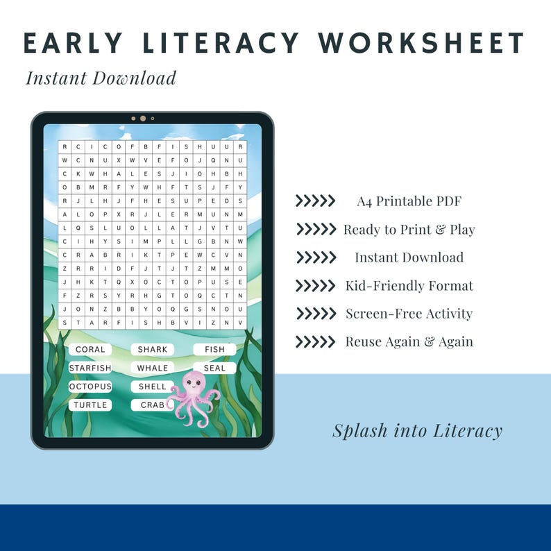 Under the Sea Word Search for Kids | Ocean Theme Printable Activity ...