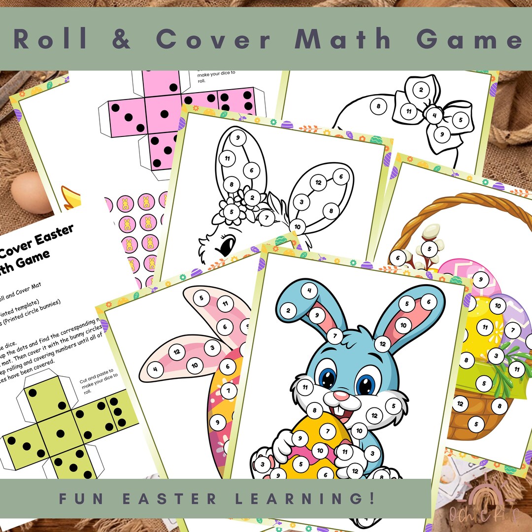 Easter Math Game Printable – Roll and Cover Addition Activity for ...