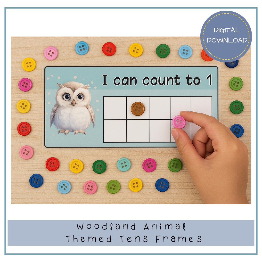 Woodland Animal Ten Frame Math Cards | Counting 1–10 Printable ...