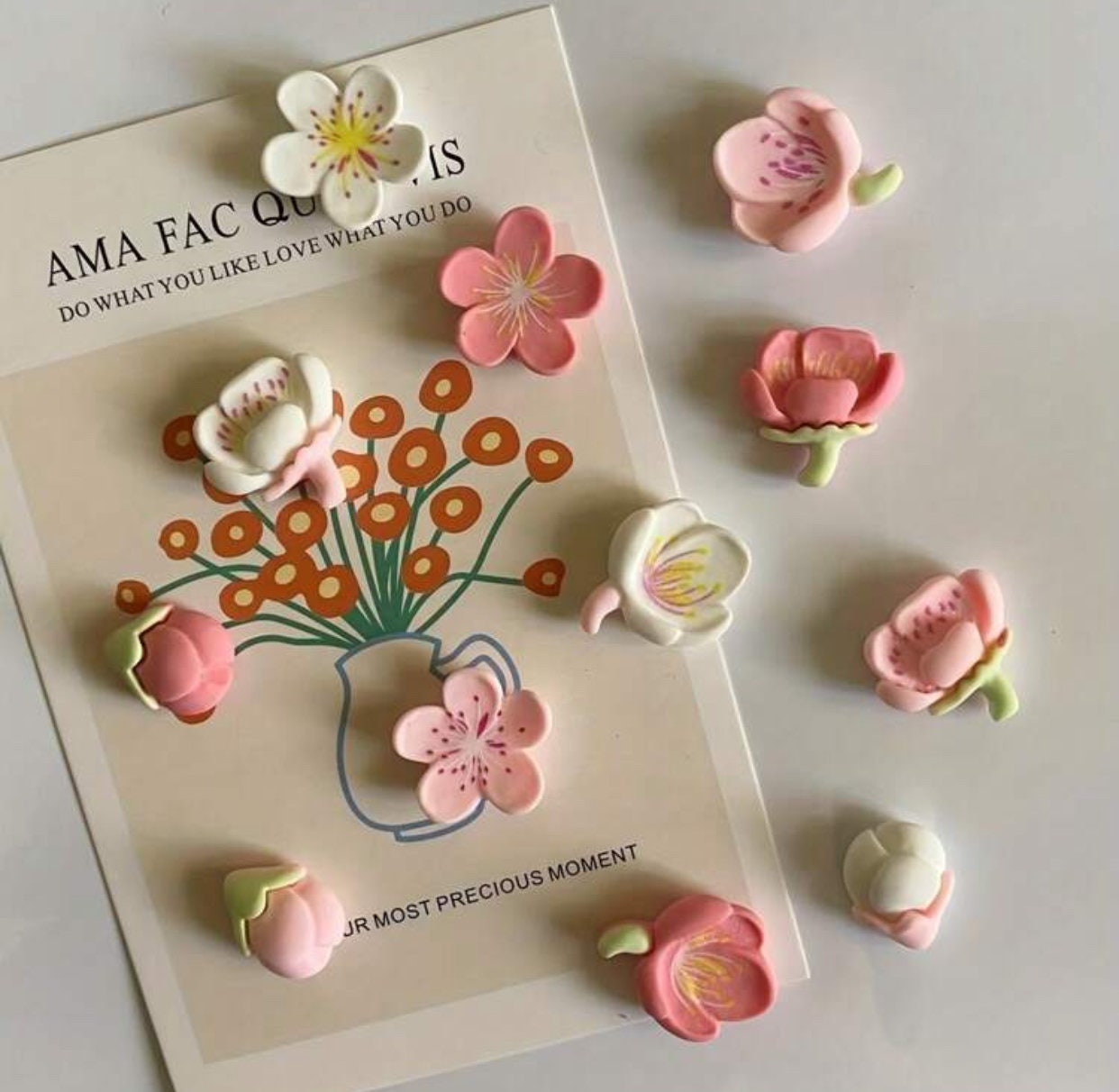 Flower Fridge Magnet. 12 Pcs, Cute Magnets, Flower Decor. Kitchen ...