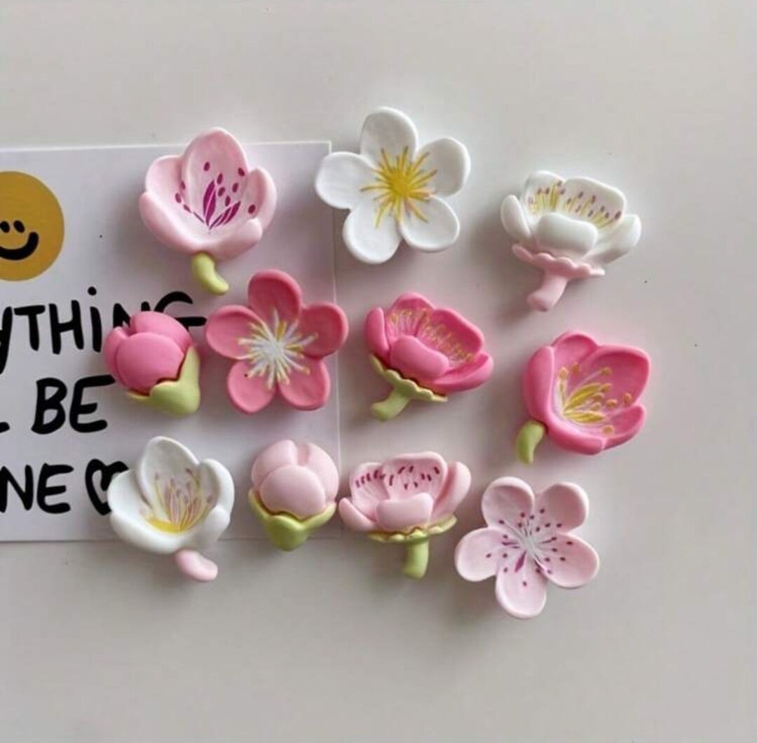 Flower Fridge Magnet. 12 Pcs, Cute Magnets, Flower Decor. Kitchen ...