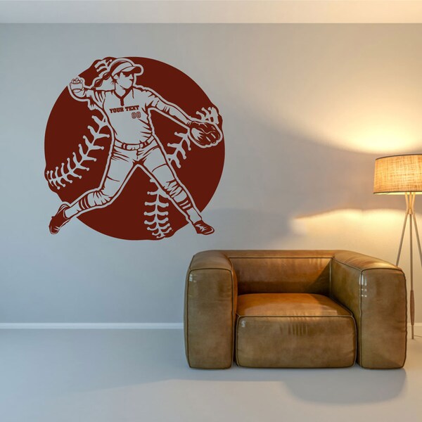 Softball Wall Decal - Etsy