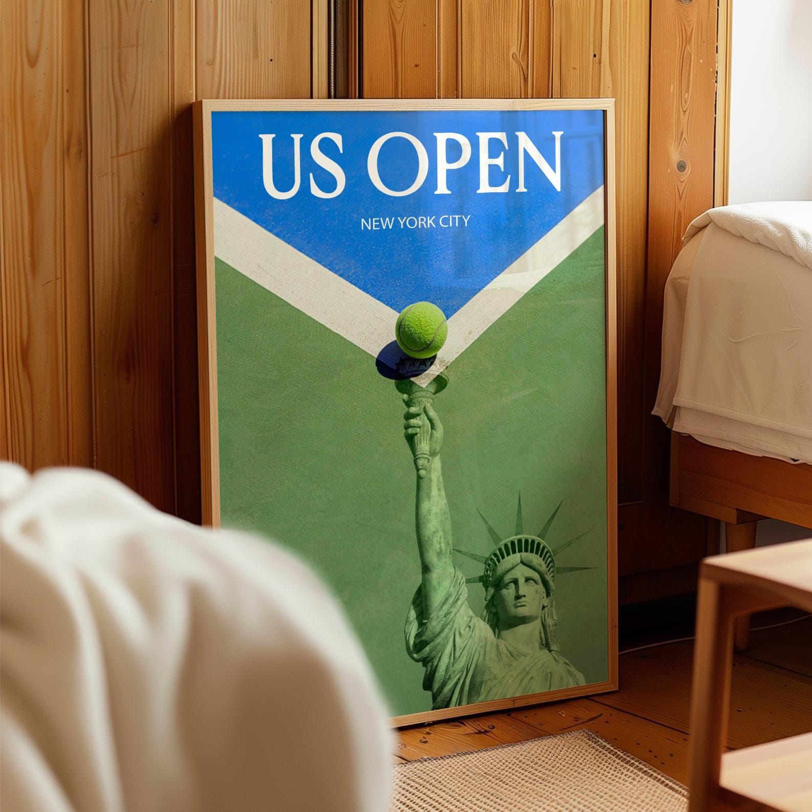 US Open Tennis Poster, New Yorker Print, Sports Wall Decor, Modern ...
