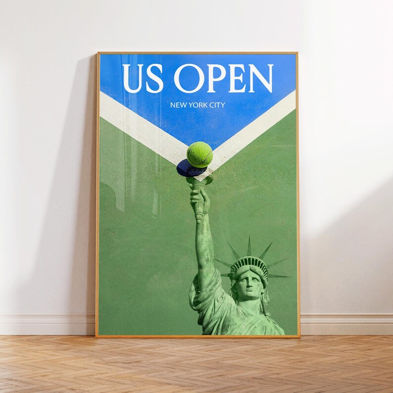 US Open Tennis Poster, New Yorker Print, Sports Wall Decor, Modern ...