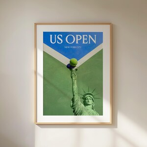 US Open Tennis Poster, New Yorker Print, Sports Wall Decor, Modern ...