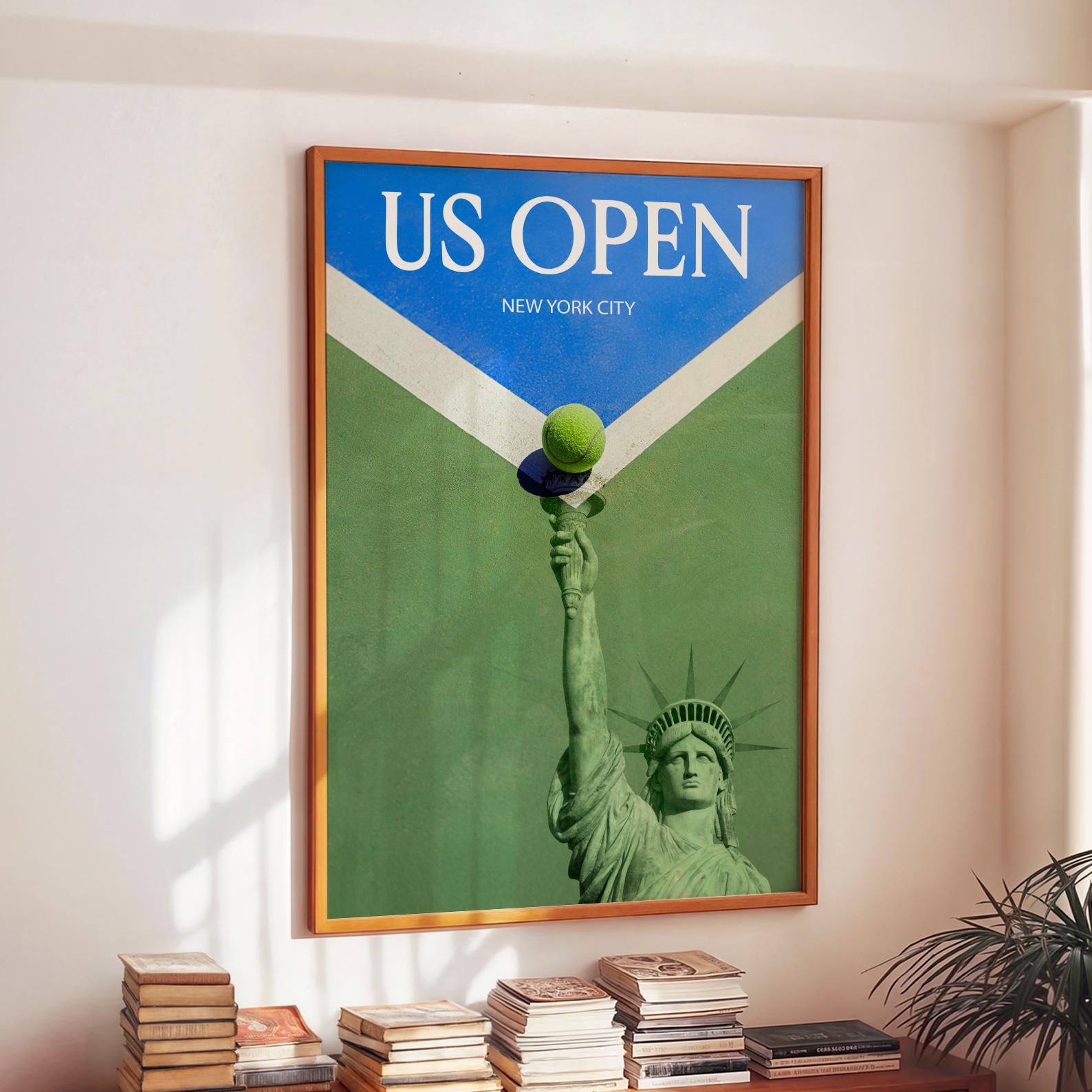 US Open Tennis Poster, New Yorker Print, Sports Wall Decor, Modern ...
