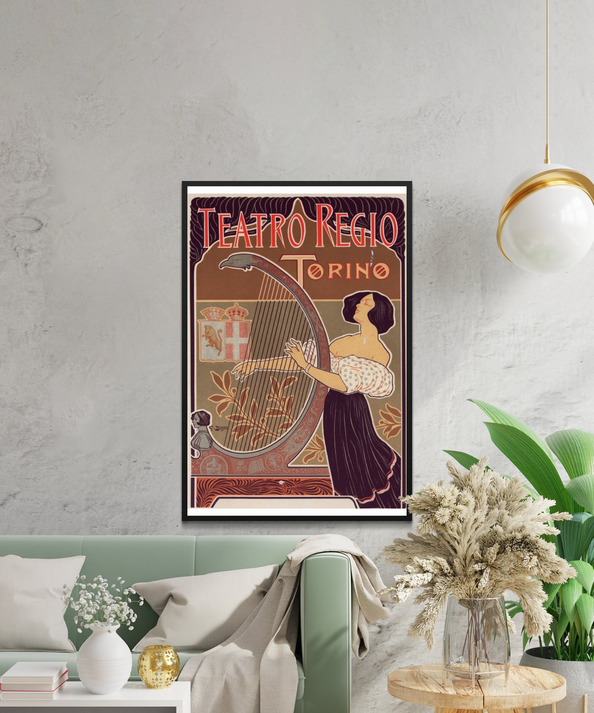 Vintage Teatro Regio Torino Music Poster, Retro Italian Concert Wall ...