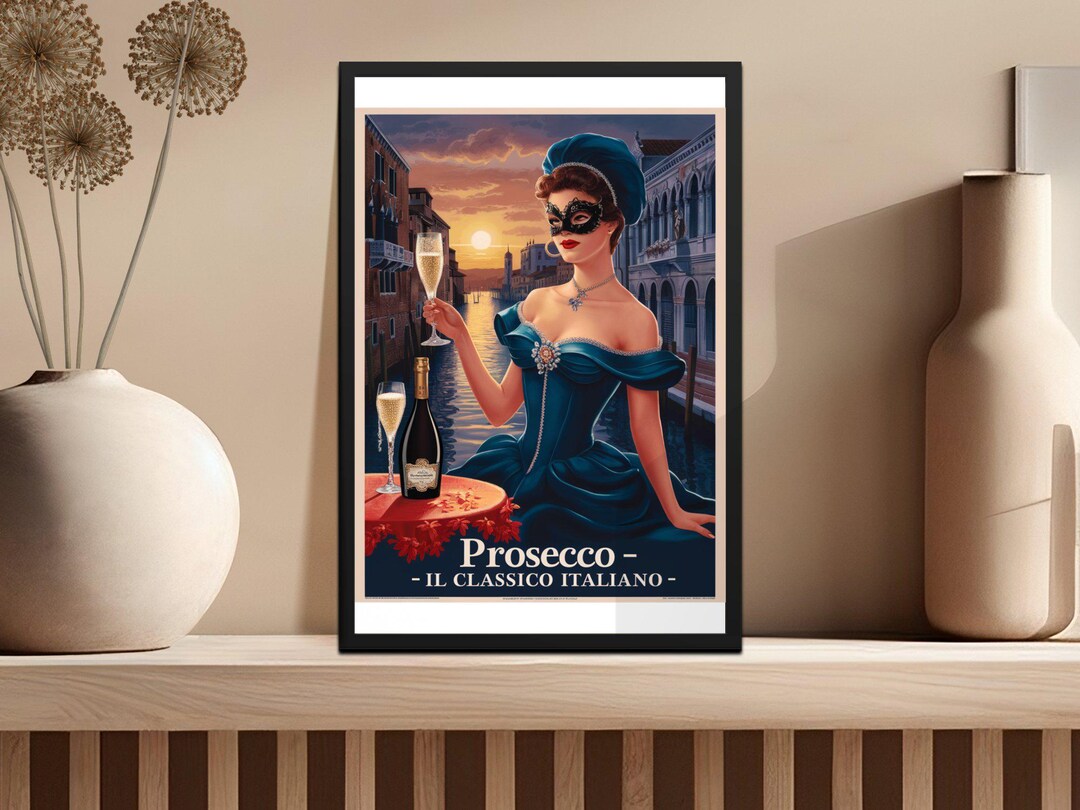 Vintage Prosecco Art Print, Classic Italian Poster, Elegant Wine ...