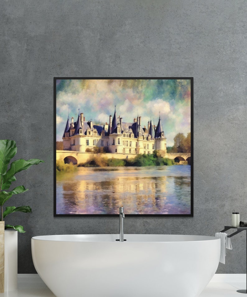 Watercolor Castle Art Print, Digital Download Castle Wall Art, Scenic ...