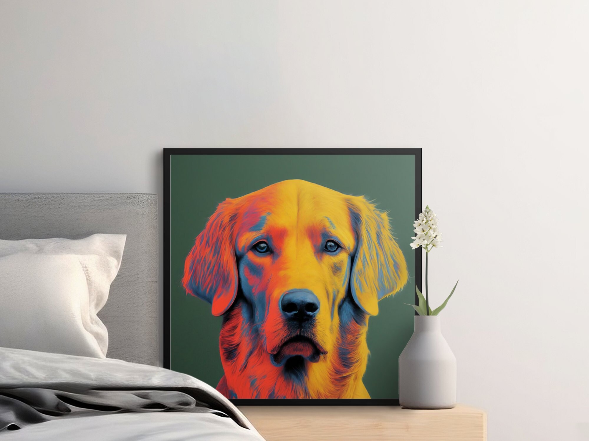 Vibrant Labrador Digital Art Print, Colorful Dog Portrait Wall Art ...
