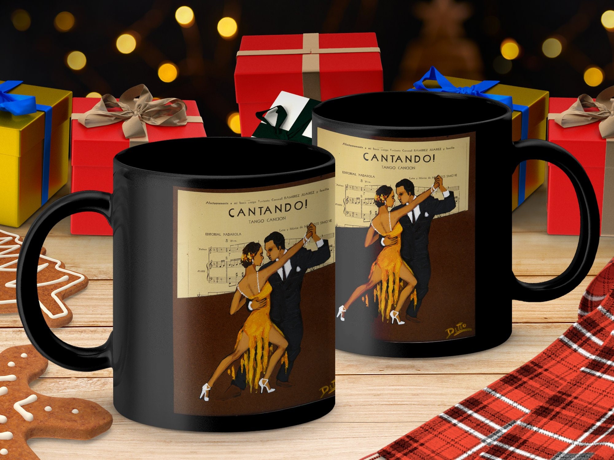 Tango Dancers Art Mug: Vintage Dance Illustration, Gift for Dancers - Etsy
