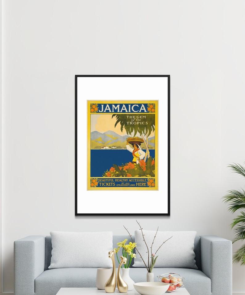 Vintage Jamaica Travel Poster Digital Download, Tropical Destination ...