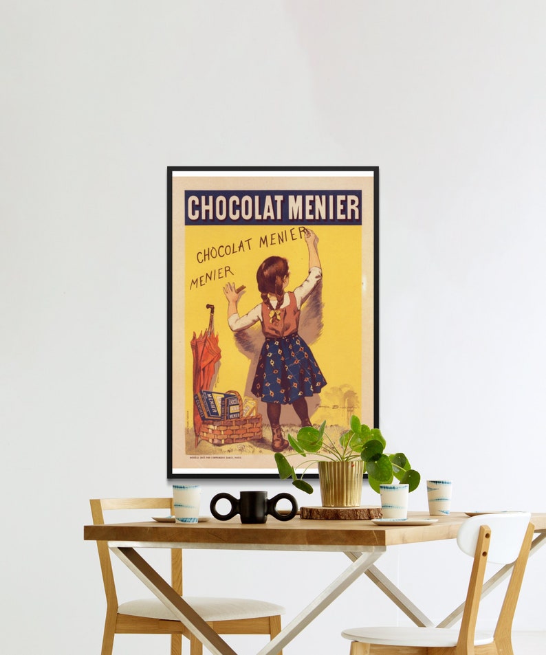 Vintage Chocolat Menier Poster: French Chocolate Advertisement Art ...