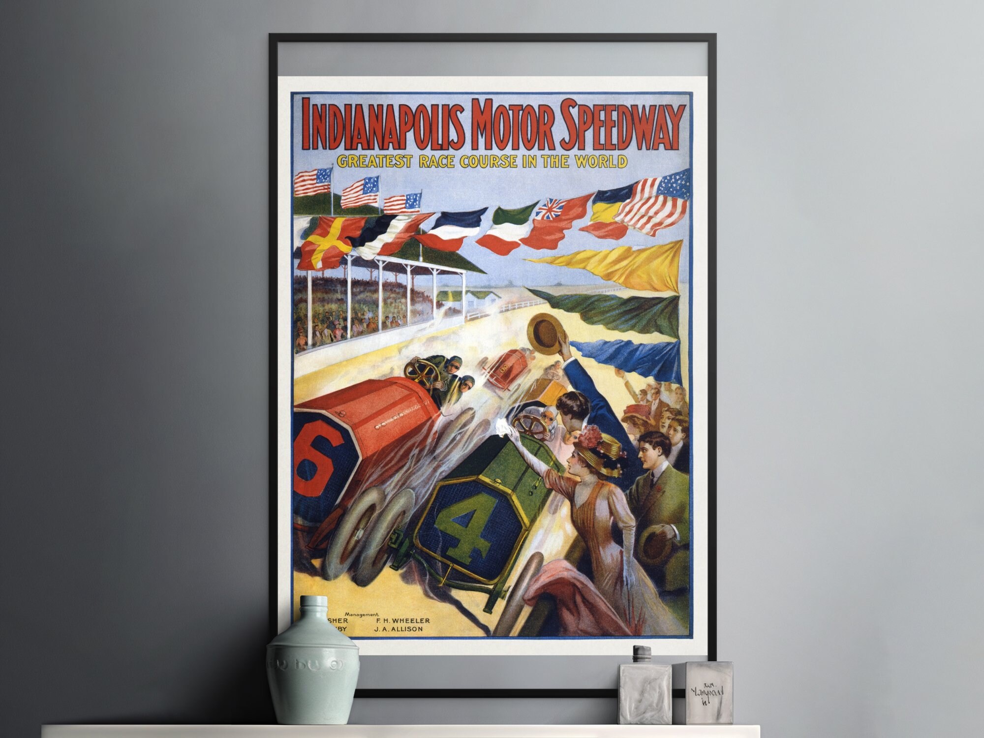 Indianapolis Motor Speedway Wall Art, Vintage Racing Poster, Digital ...