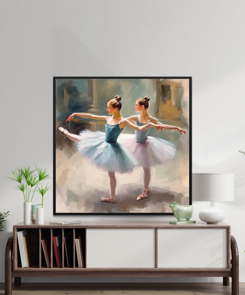 Ballet Dancers Digital Art Print, Elegant Ballerinas Painting, Ballet ...