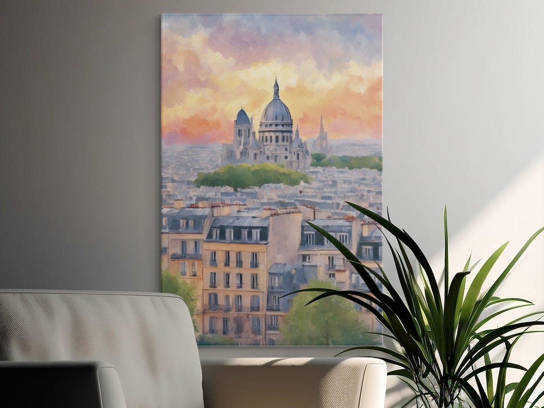 Paris Skyline Sunset Art Print: French Cityscape (digital Download) - Etsy