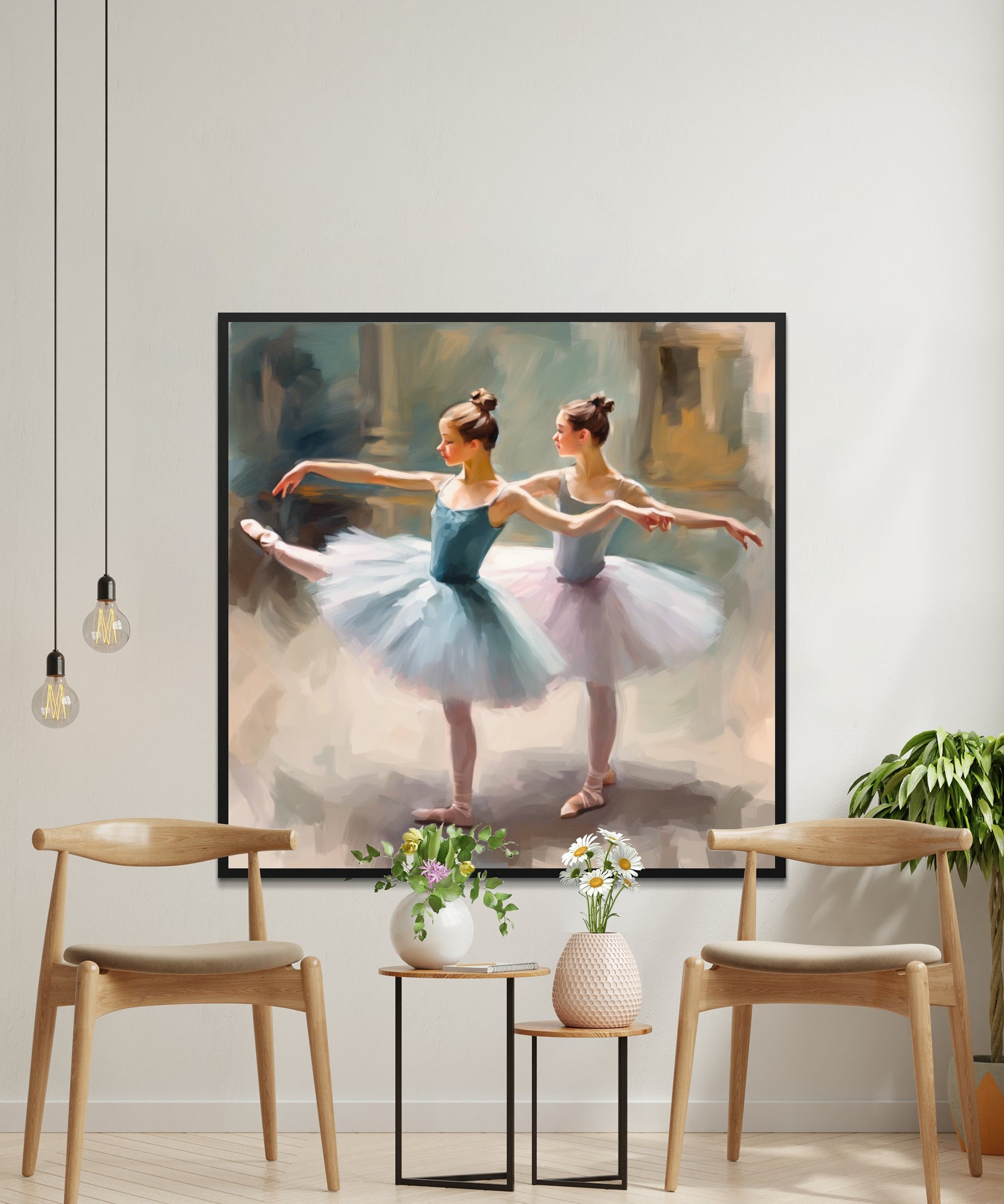 Ballet Dancers Digital Art Print, Elegant Ballerinas Painting, Ballet ...
