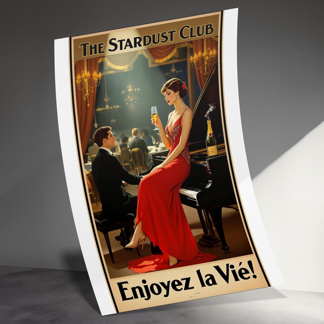 Vintage Jazz Club Poster, Digital Download, the Stardust Club Wall Art ...