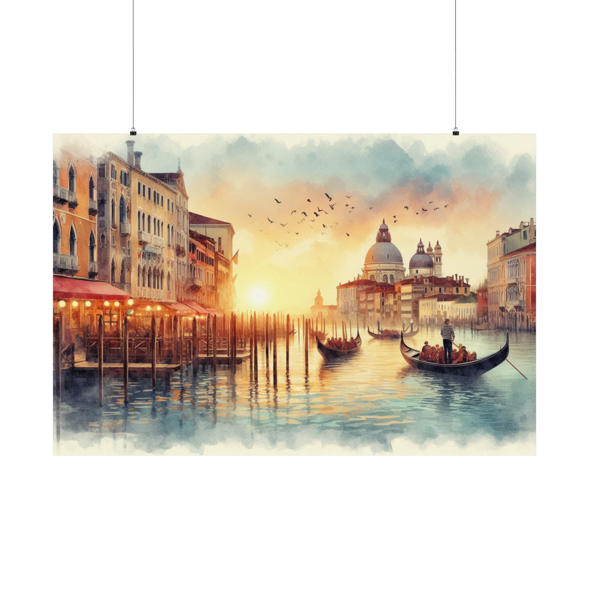 Venice at Sunset Italian Wal Art Venice Wall Art Italian Posters Venice ...