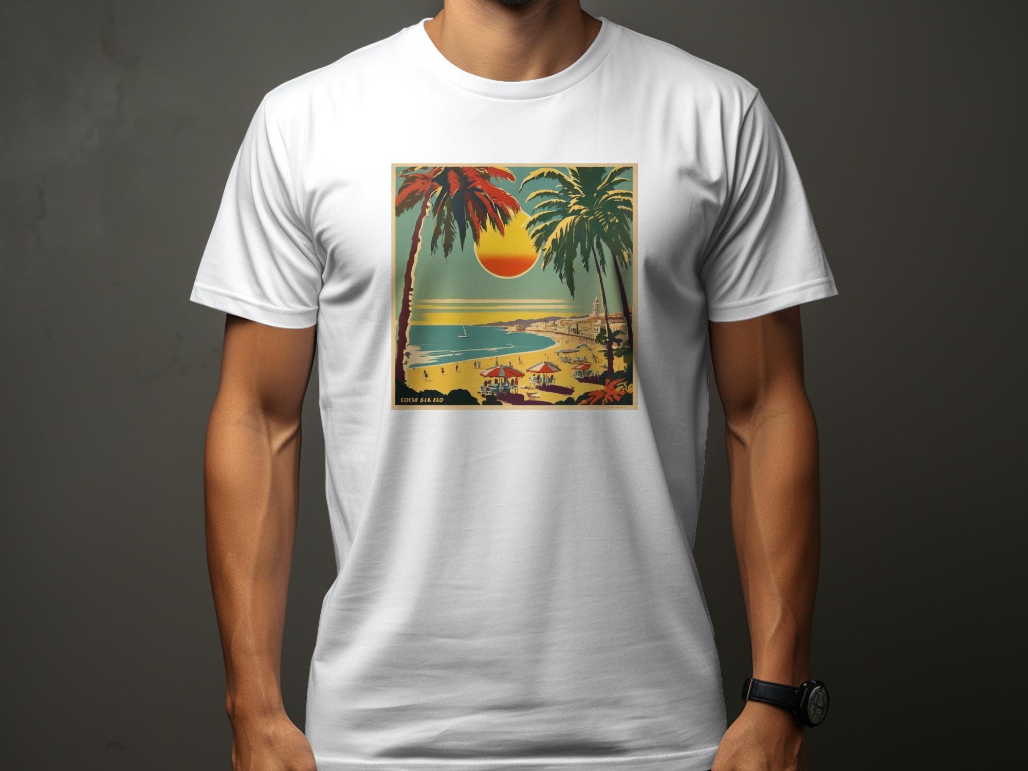 Vintage Beach Sunset T-shirt, Tropical Beach Art Tee, Retro Travel ...