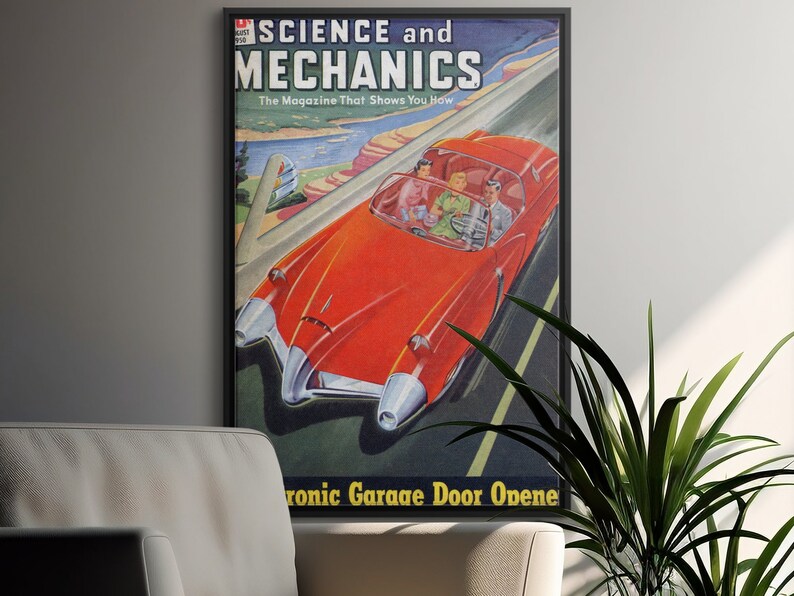 Vintage Sci-fi Magazine Cover Wall Art, Retro Digital Download, Home ...