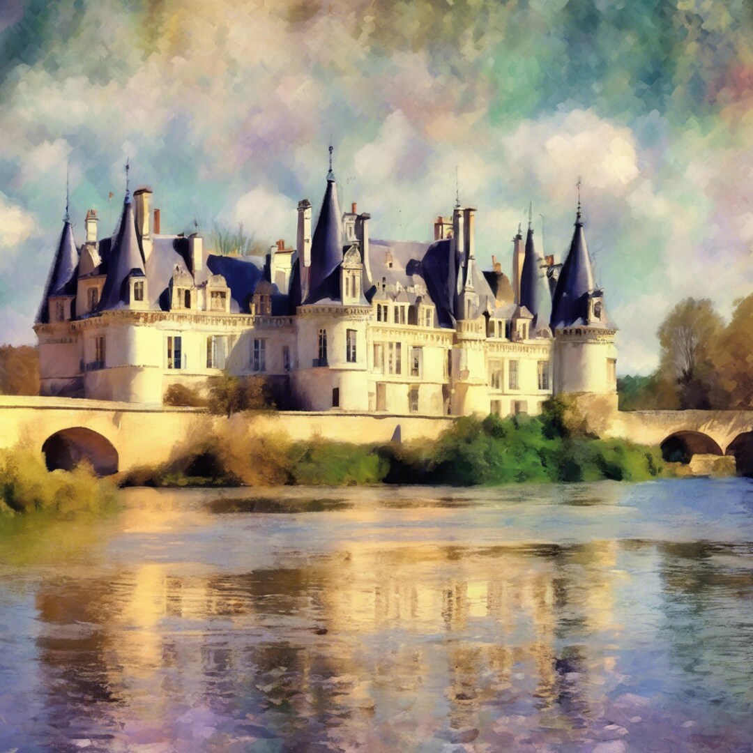 Watercolor Castle Art Print, Digital Download Castle Wall Art, Scenic ...