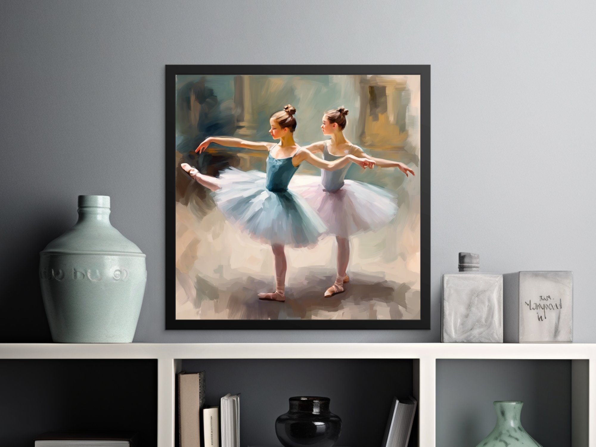Ballet Dancers Digital Art Print, Elegant Ballerinas Painting, Ballet ...