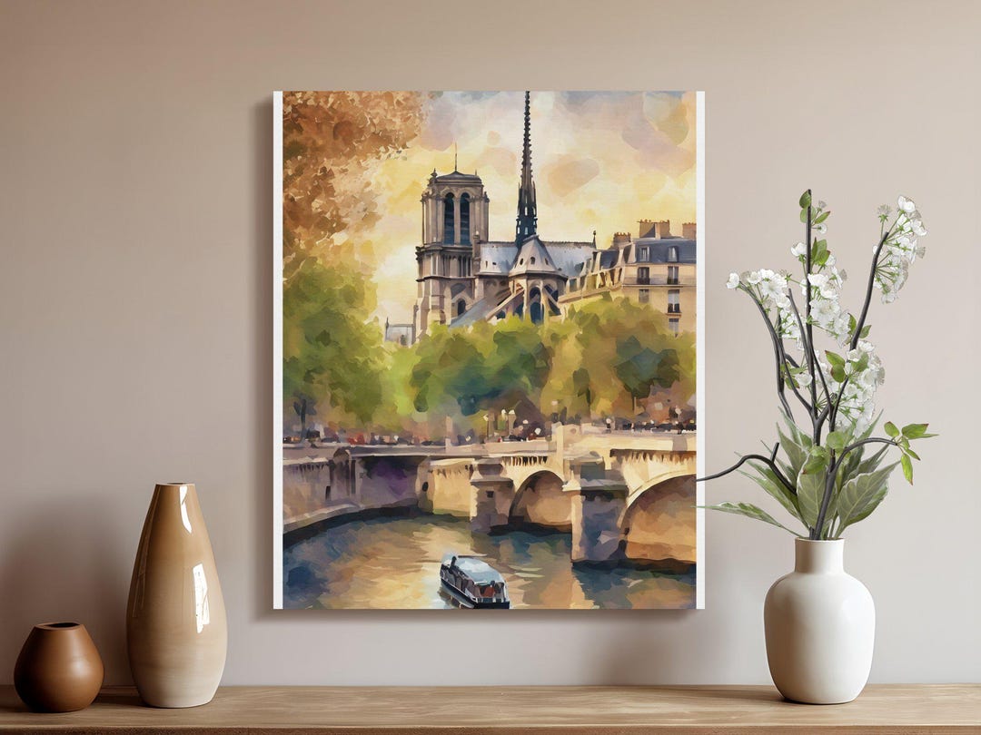 Vintage Watercolor Paris Scene, Paris Digital Download, Paris Art Print ...
