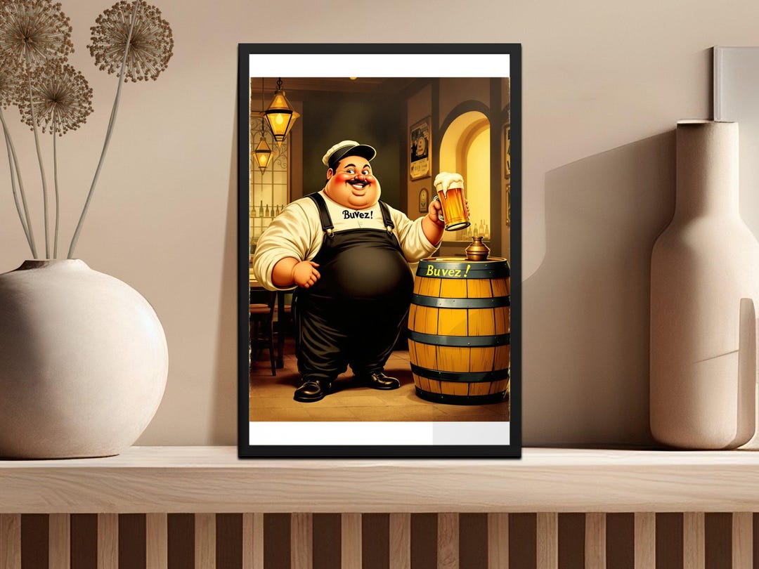 Vintage Bar Scene Digital Artwork, Downloadable Wall Art, Retro Pub ...