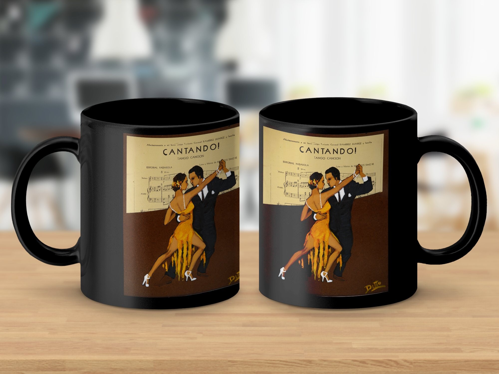Tango Dancers Art Mug: Vintage Dance Illustration, Gift for Dancers - Etsy