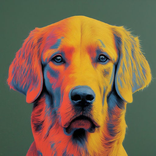Vibrant Labrador Digital Art Print, Colorful Dog Portrait Wall Art ...