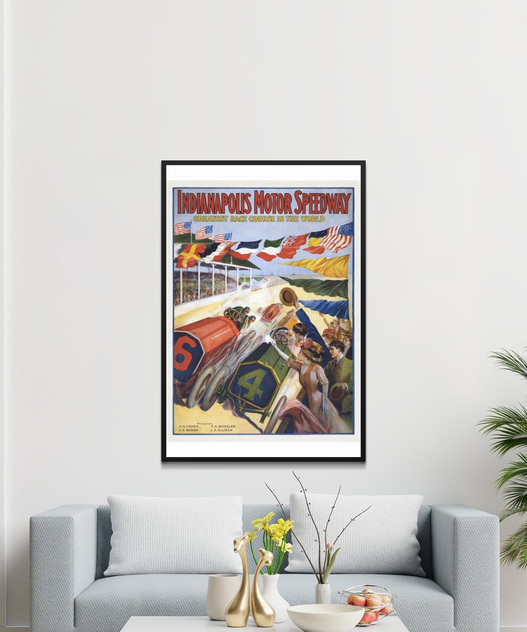 Indianapolis Motor Speedway Wall Art, Vintage Racing Poster, Digital ...