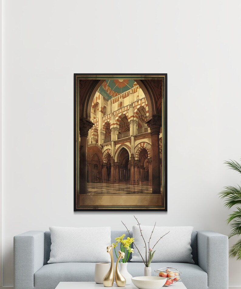 Printable Spanish Architecture Art, Intricate Archways Wall Decor ...