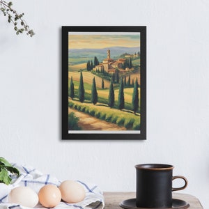 Italian Countryside Digital Art Print, Tuscany Landscape Downloadable ...