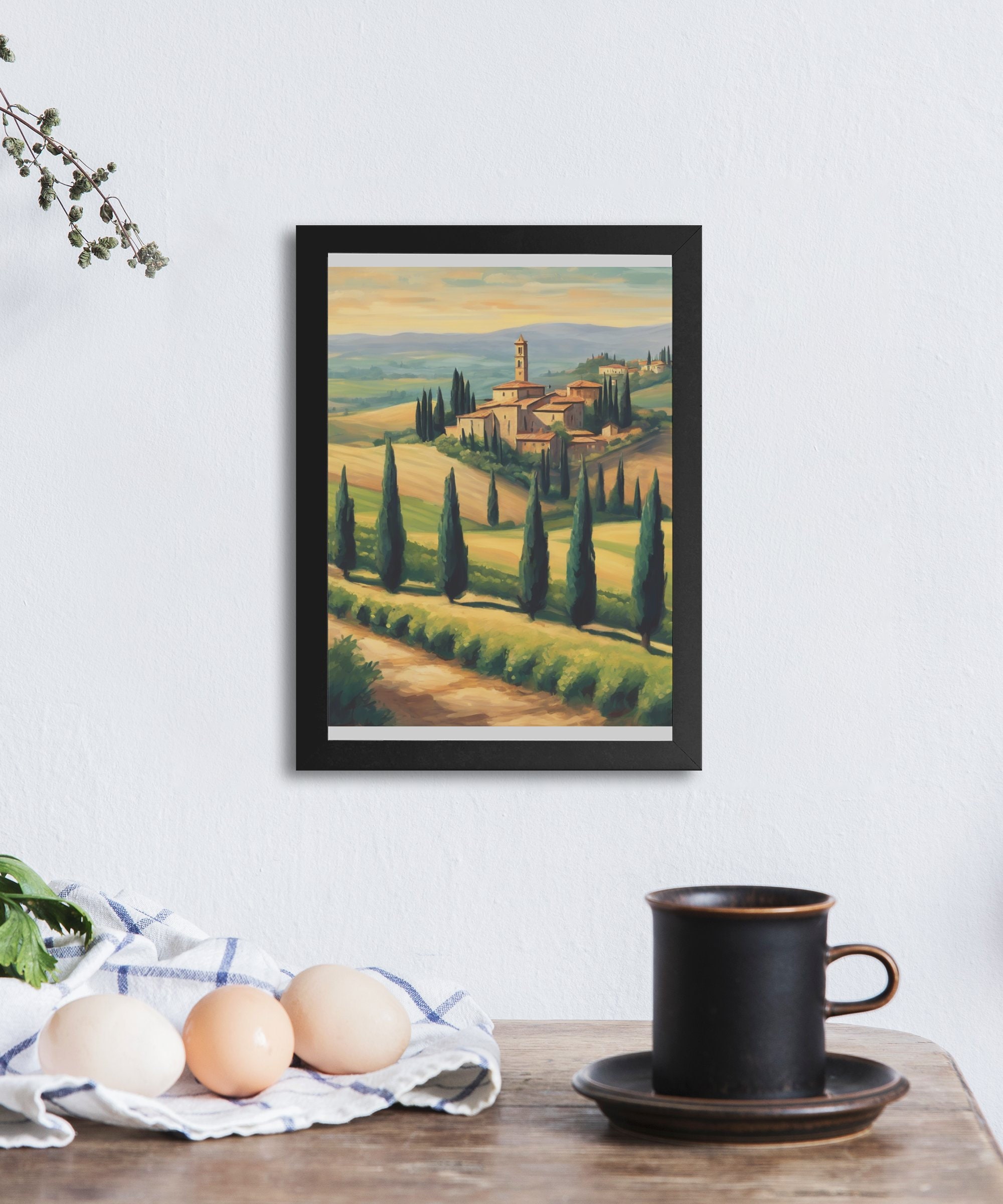 Italian Countryside Digital Art Print, Tuscany Landscape Downloadable ...