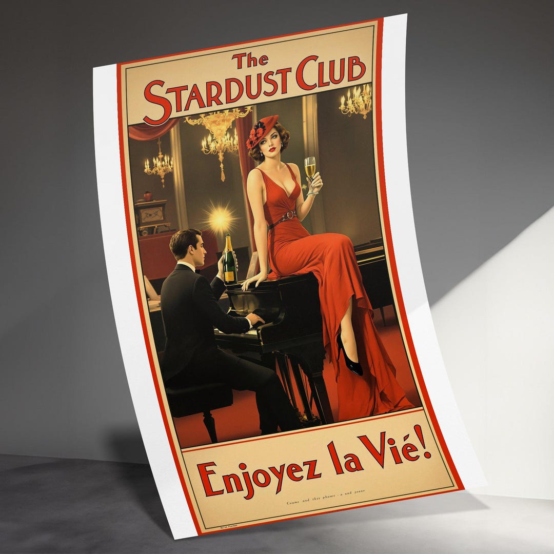 Vintage Bar Poster, Retro Jazz Bar Art, Classic Nightclub Decor ...