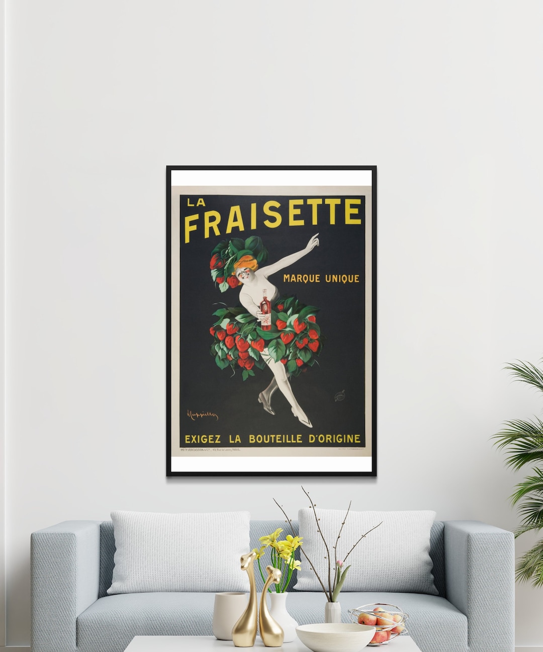 Vintage French La Fraisette Poster Wall Art, Unique Strawberry Lady ...