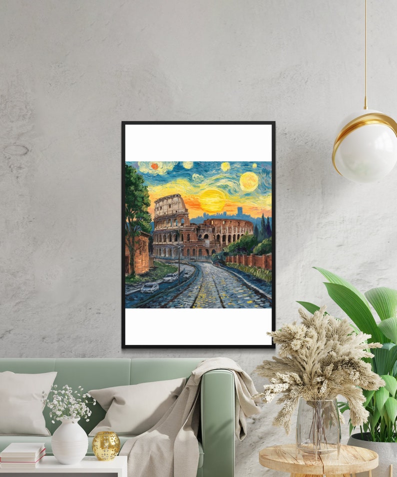 Starry Night Colosseum Digital Download, Rome Wall Art Print, Van Gogh ...