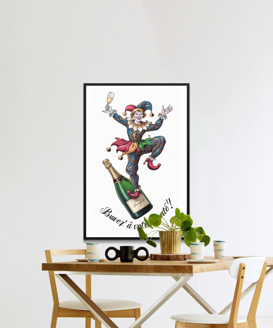 French Champagne Digital Art Print, Download Wall Decor, French Wall ...