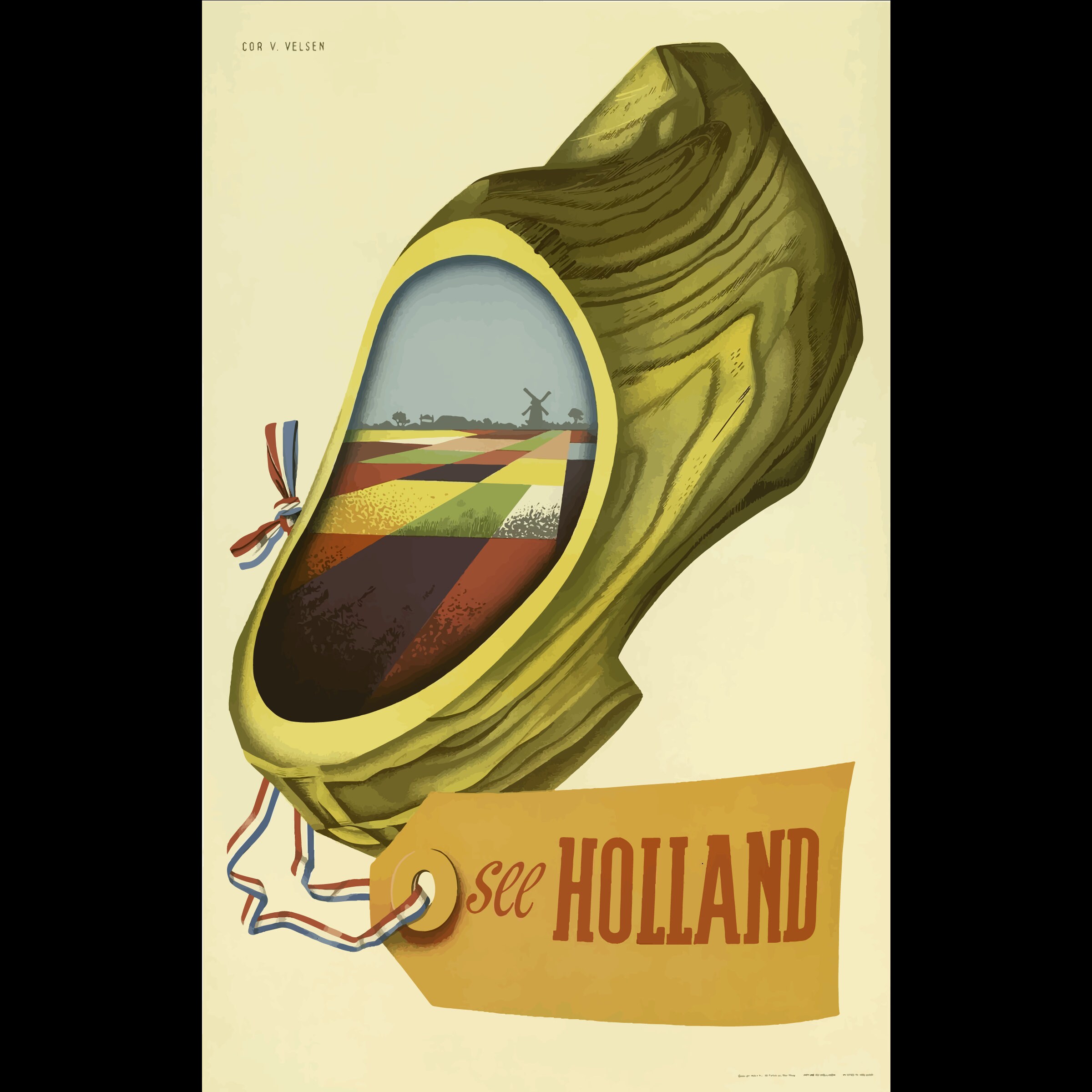 Vintage Holland Travel Poster, Digital Download, See Holland Retro ...