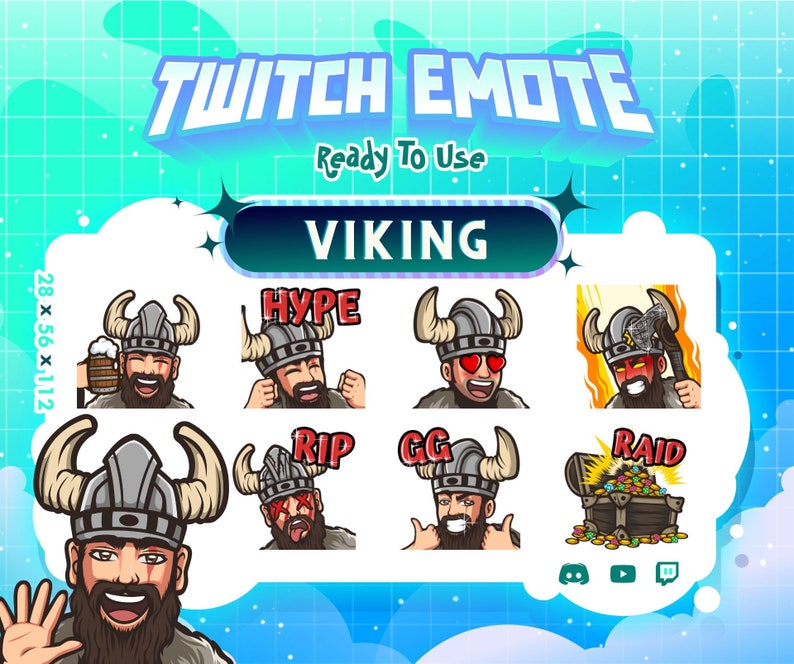 Viking Twitch Emotes 8 Viking Emotes Emote Bundle Hype - Etsy Hong Kong