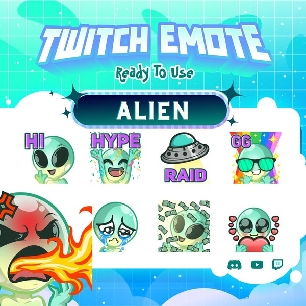 Alien Twitch Emotes - Etsy