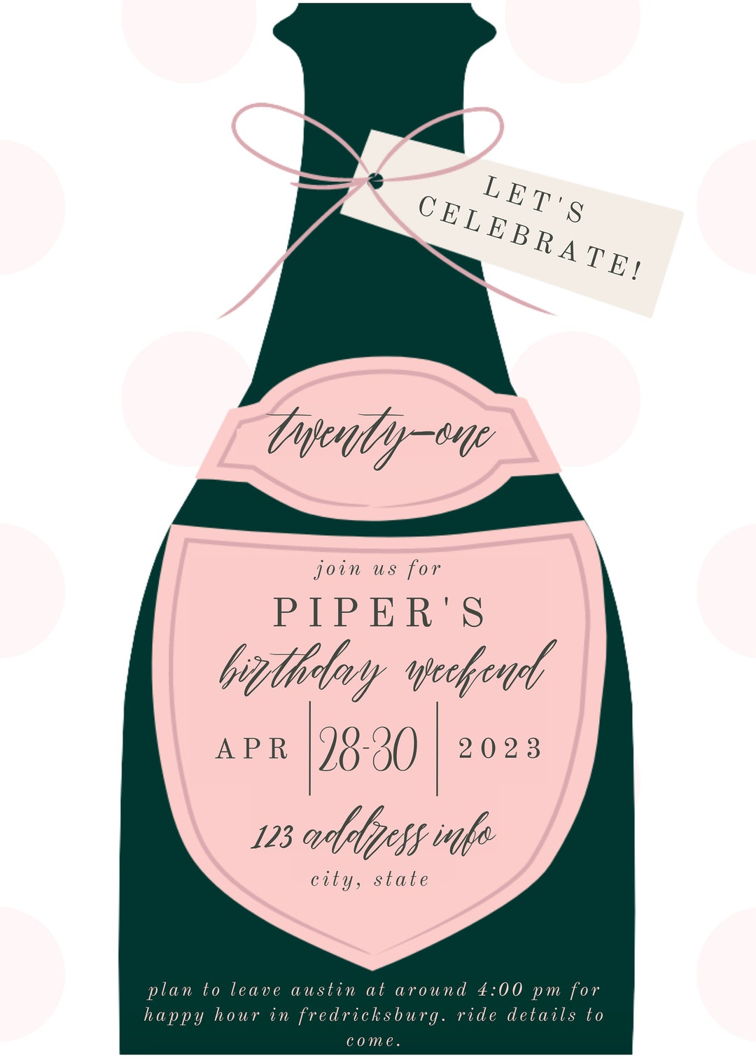 Champagne, Wine, Girls Weekend, Wine Tasting Invitation - Etsy