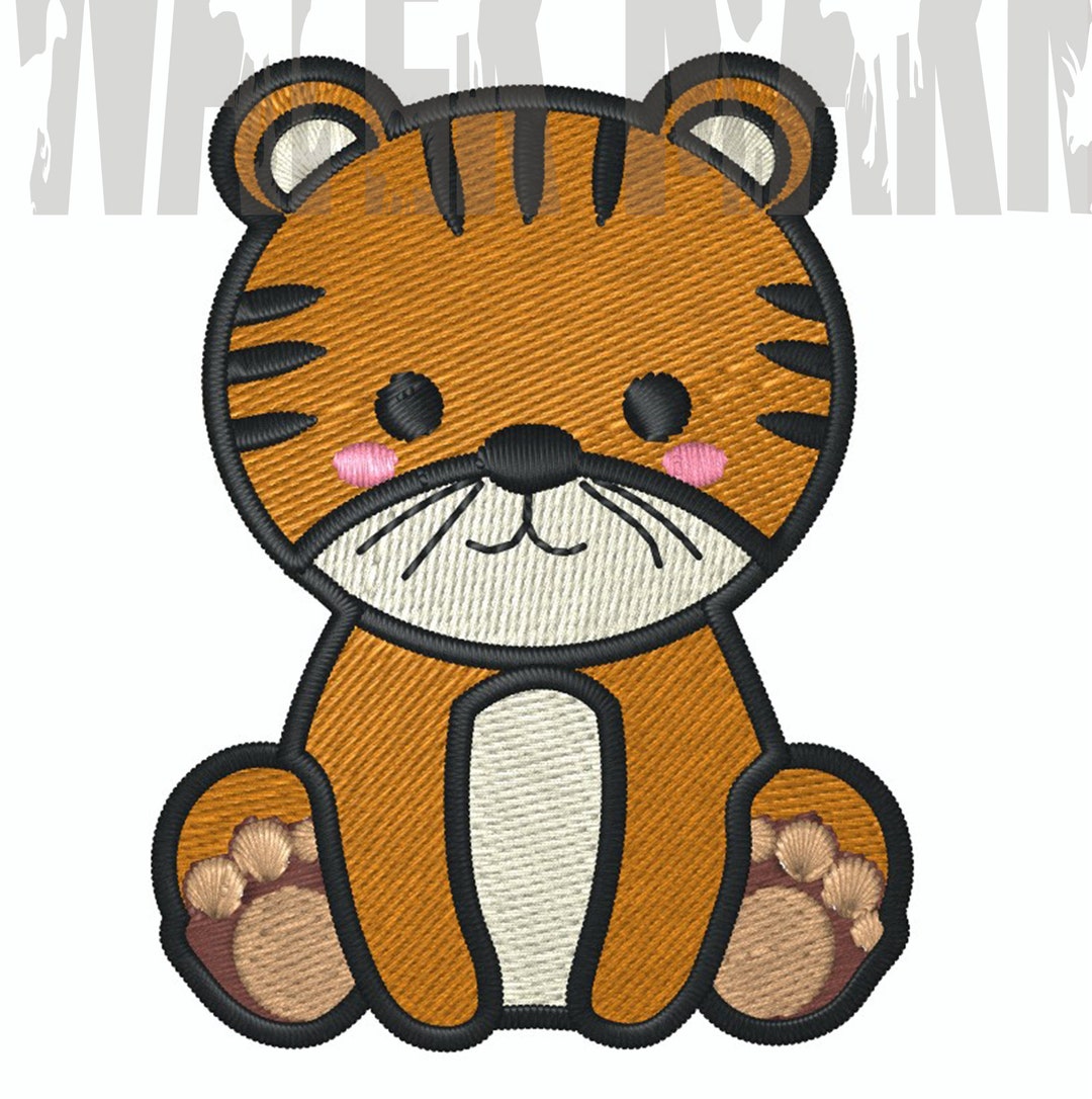 Baby Tiger Digital Embroidery Design for Machine Embroidery - Dst, Exp ...
