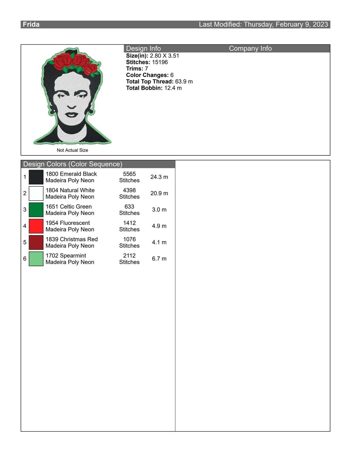 Frida Kahlo Portrait Embroidery Design – Machine Embroidery Pattern ...