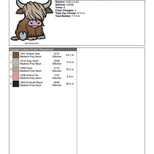 Highland Cow Digital Embroidery Design for Machine Embroidery - Dst ...
